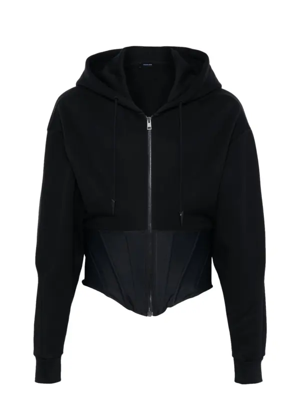 MUGLER Corseted Hoodie - Black