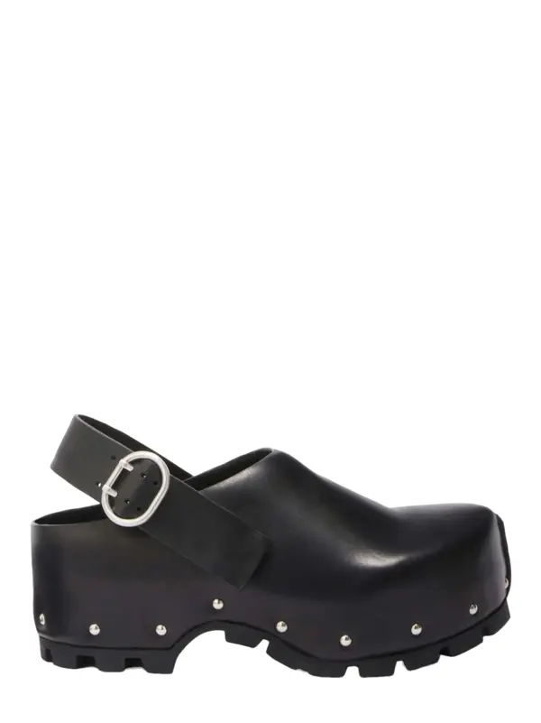 JIL SANDER Stud-embellished Leather Clogs - Black