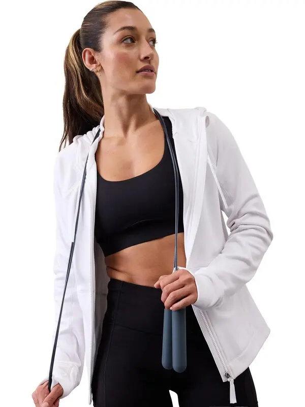 Athleta Fleece Lined Full Zip Jacket - Bright White