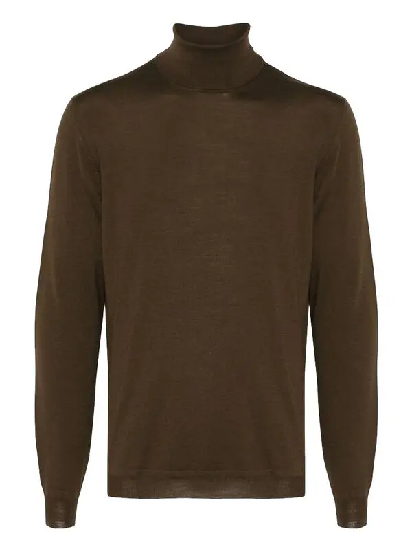 GOES BOTANICAL Fine Knit Merino Wool Turtleneck - Brown