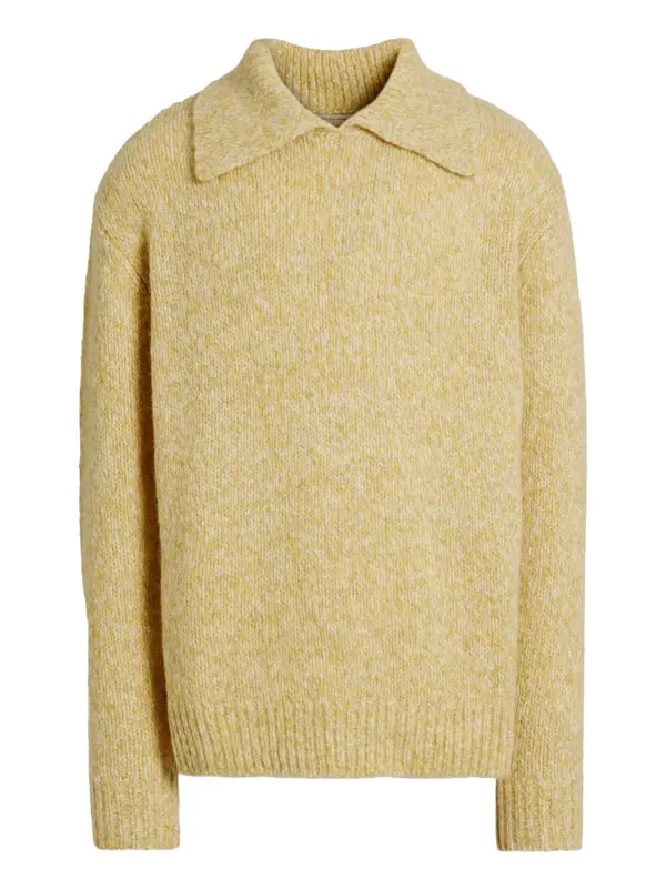 Dries Van Noten Alpaca-blend Polo Sweater - Yellow