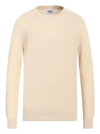 Alpha Studio Knitted Crewneck Sweater - Beige