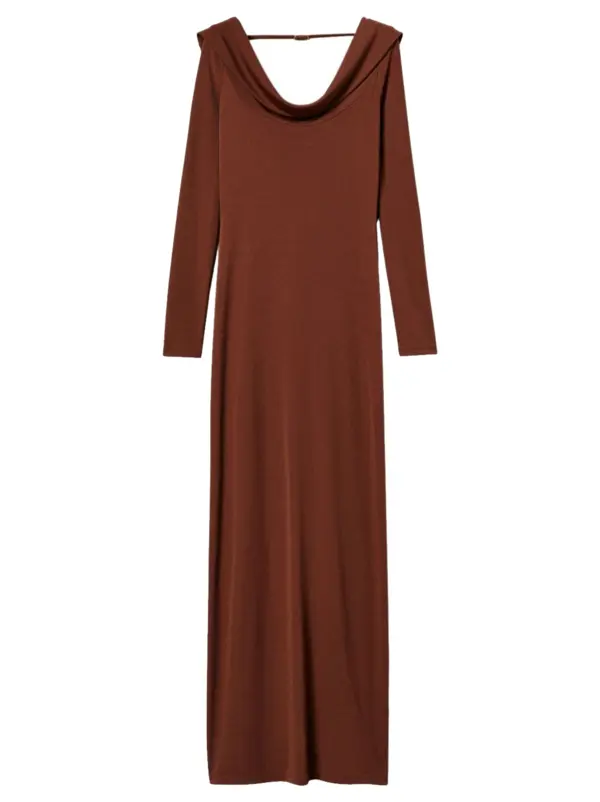 TWINSET Draped Maxi Dress - Brown