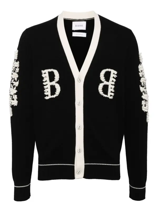 BARRIE Thistle League Cashmere Cardigan - Black
