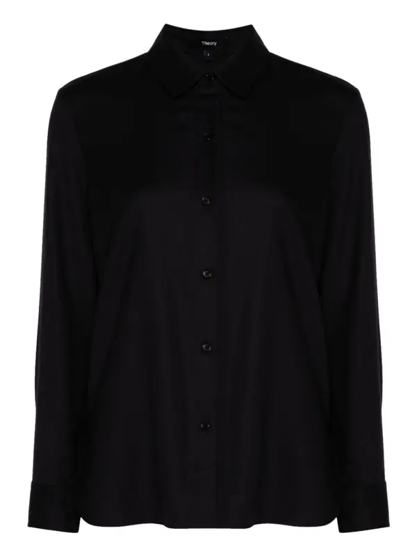Theory Virgin Wool Shirt - Blue