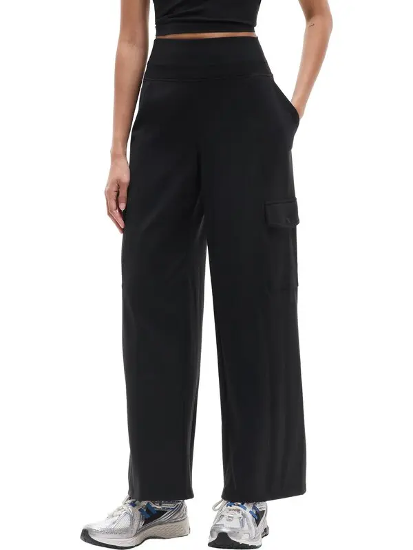 Athleta Venice High Rise Wide Leg Cargo Pant - Black