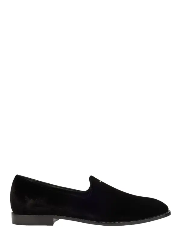 GIUSEPPE ZANOTTI Irmha Crystal-embellished Velvet Loafers - Nero