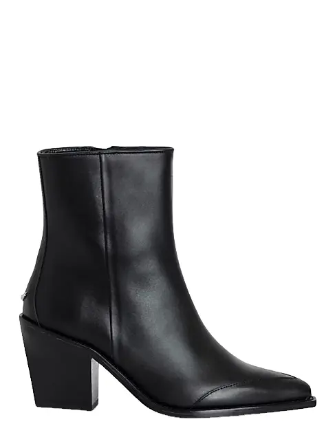 Zadig&Voltaire Cara Pointed-toe Leather Ankle Boots - Noir