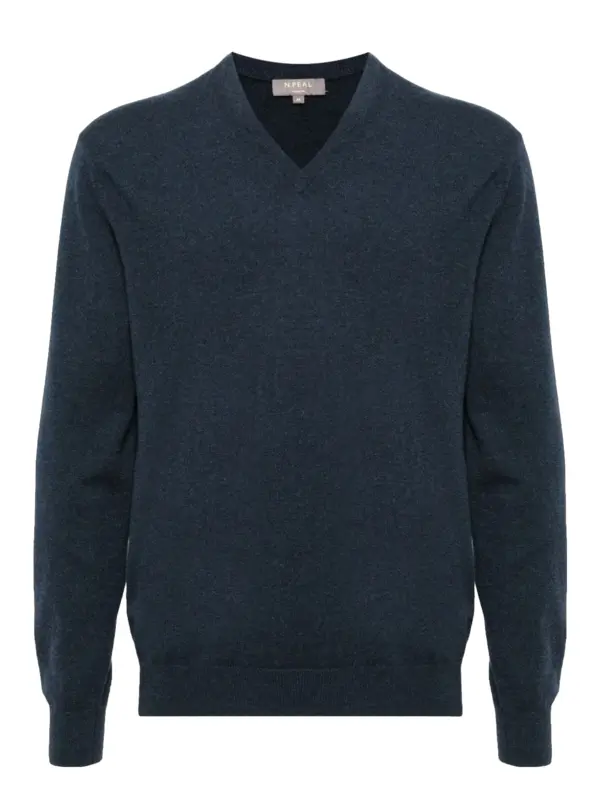 N.peal Burlington V-neck Jumper - Blue