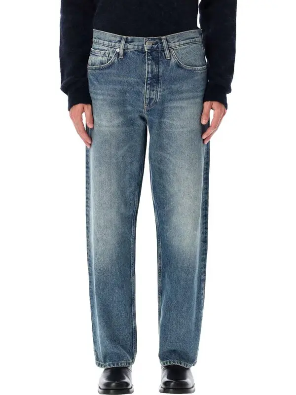 SUNFLOWER Loose Fit Vintage-washed Organic Denim Jeans - Dark Blue Vintage