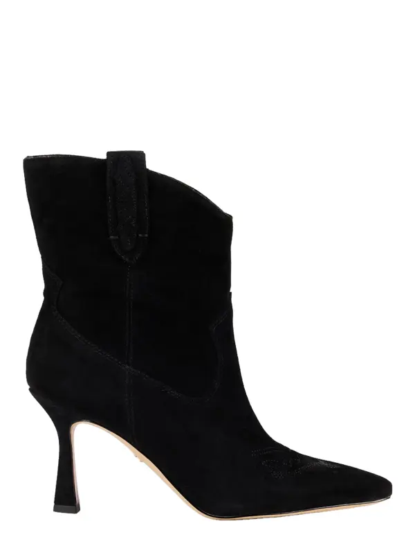 Sam Edelman Moe Embroidered Suede Boots - Black