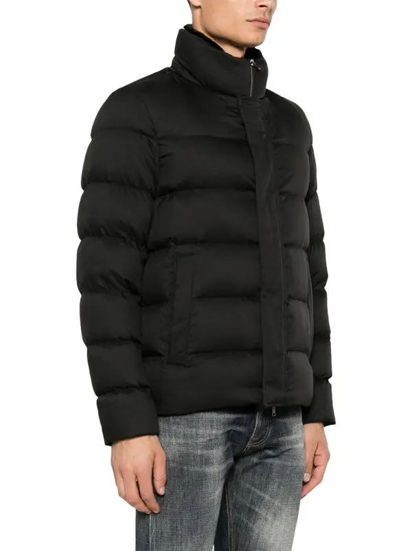 Herno Faux-fur Trim Padded Bomber Jacket - Black