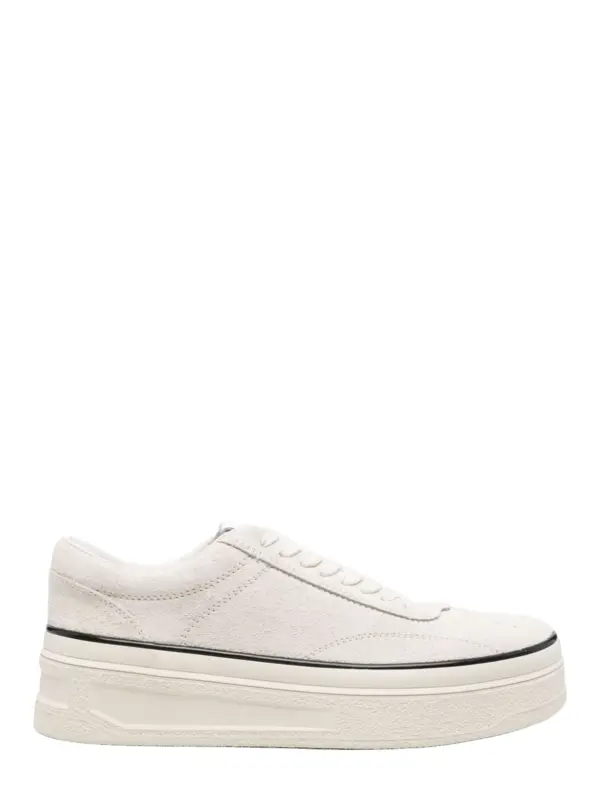 JIL SANDER Leather Flatform Sneakers - White