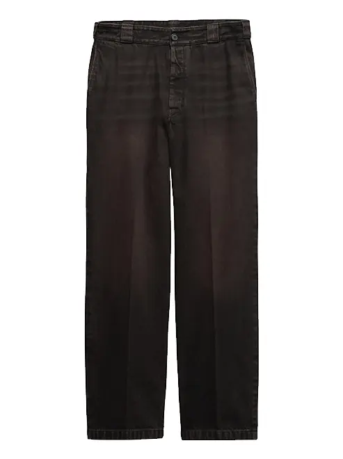 Prada Relaxed Fit Wide-leg Jeans - Brown
