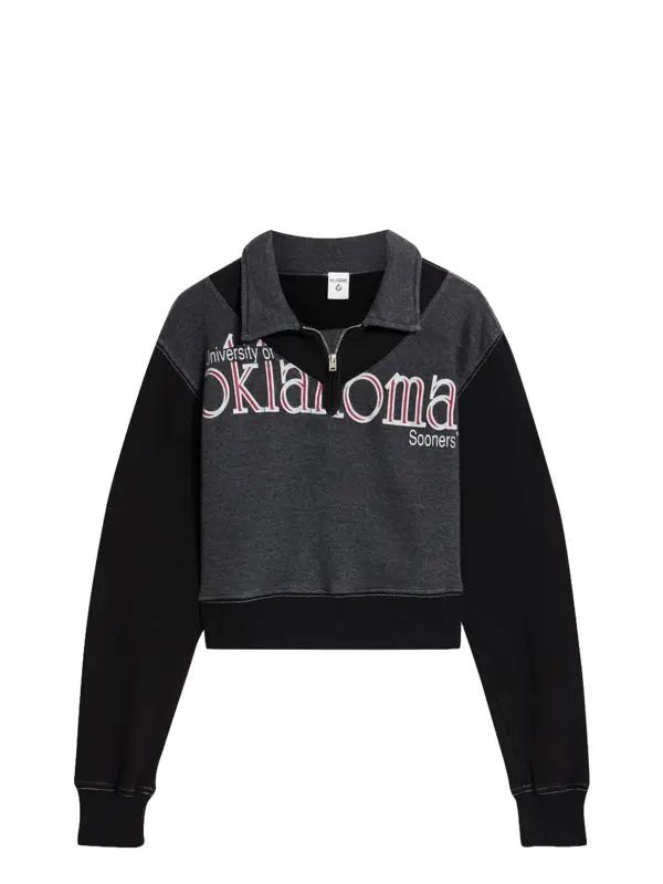 RE/DONE 90s Cropped Printed Sweatshirt - Charcoal