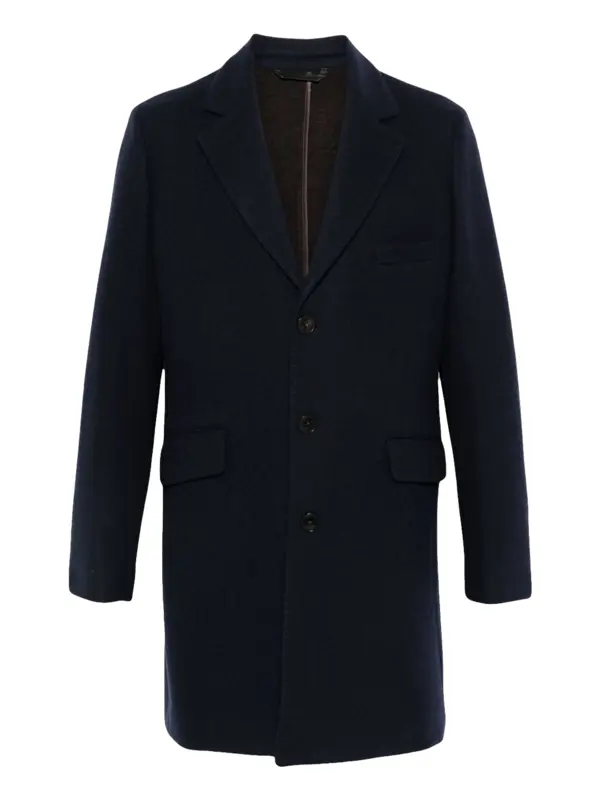 MANZONI 24 Brushed-finish Coat - Blue