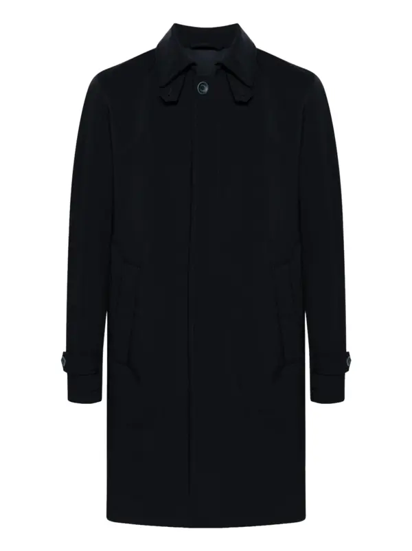 Herno Logo Plaque Coat - Blue