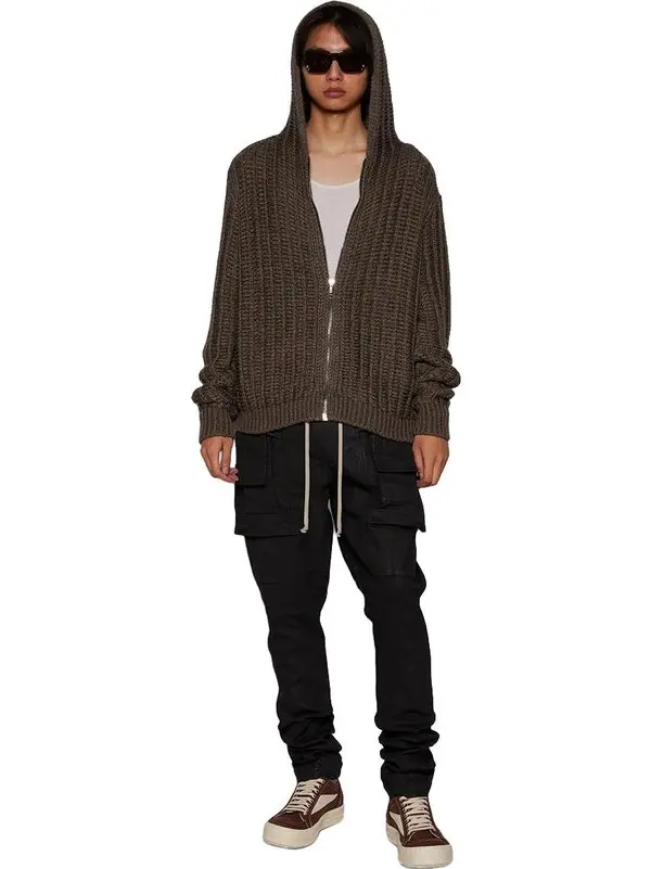 Rick Owens Zipped Hoodie - Dust
