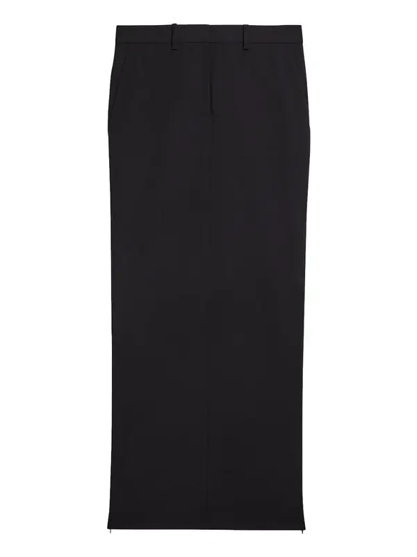 Helmut Lang Zipped Wool Maxi Skirt - Light Brown