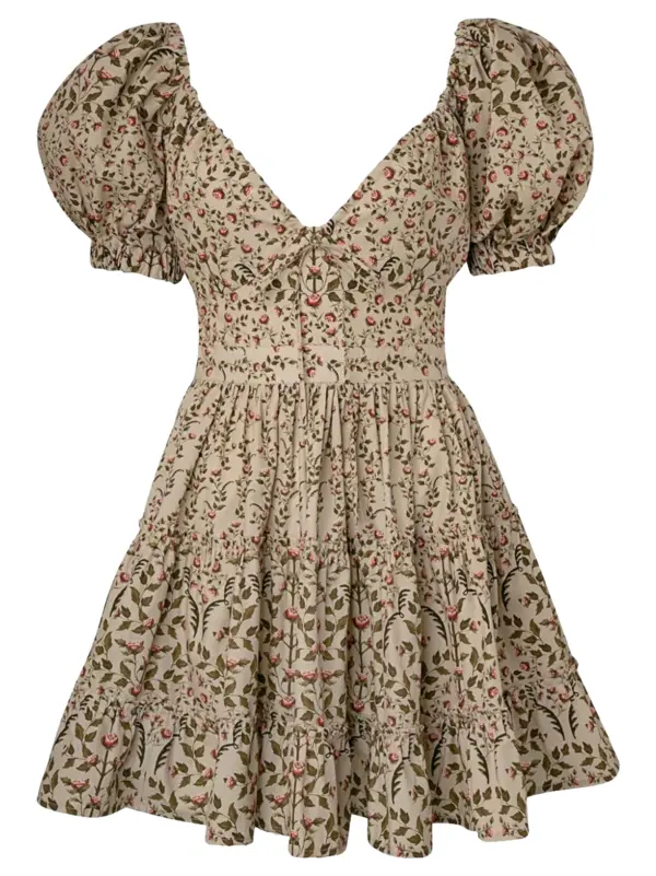 Agua Bendita Manzanilla Sueño Mini Dress - Neutrals
