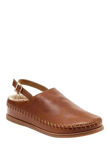 KELSI DAGGER BROOKLYN Freddy Faux-fur Lined Slingback Flat - Cognac