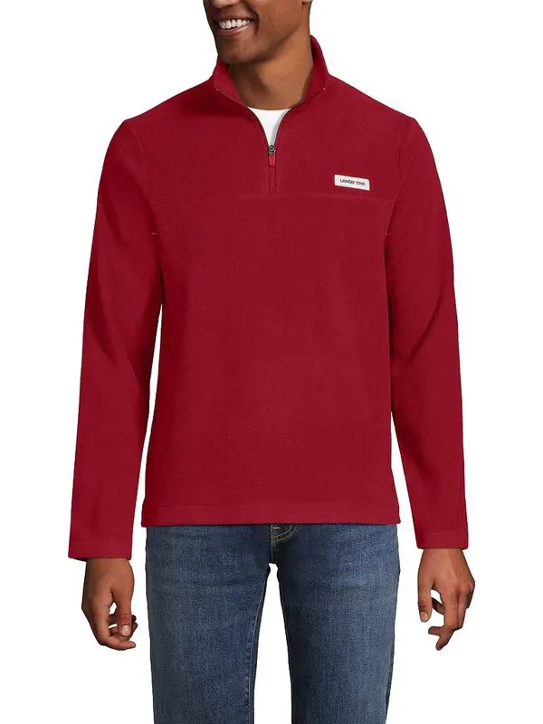 LANDS' END Anyweather Fleece Quarter Zip Pullover - Dark Granite Red