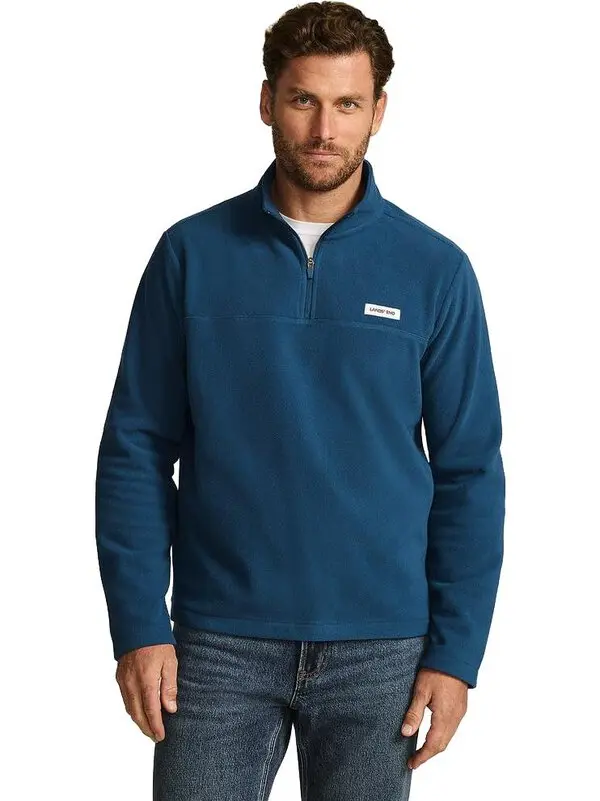 LANDS' END Anyweather Fleece Quarter Zip Pullover - Evening Bay