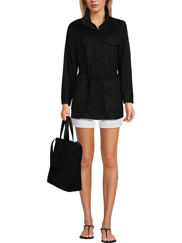 LANDS' END Pebbled Faux Leather Tote - Black