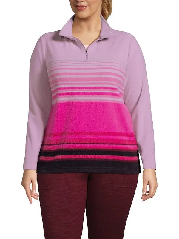 LANDS' END Anyweather Fleece Quarter Zip Pullover - Rich Red