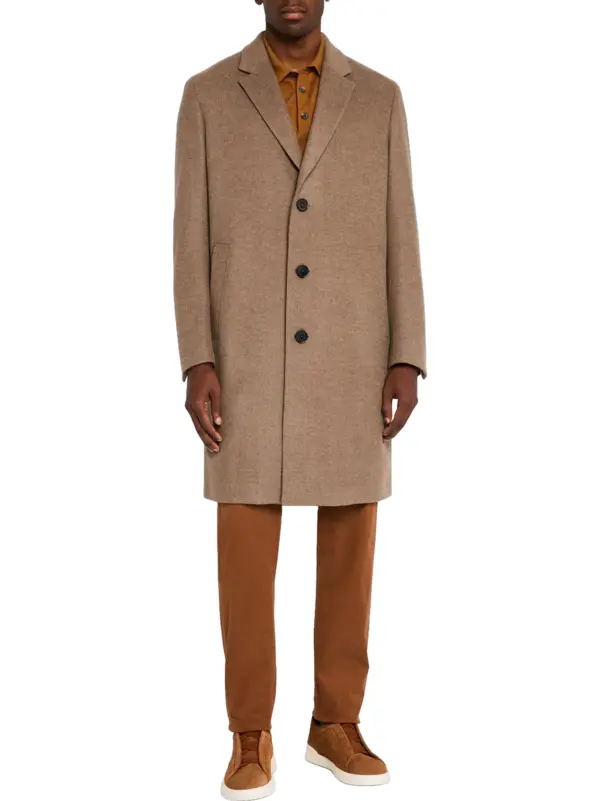Zegna Trofeo Wool-cashmere Overcoat - Md Brw Sld