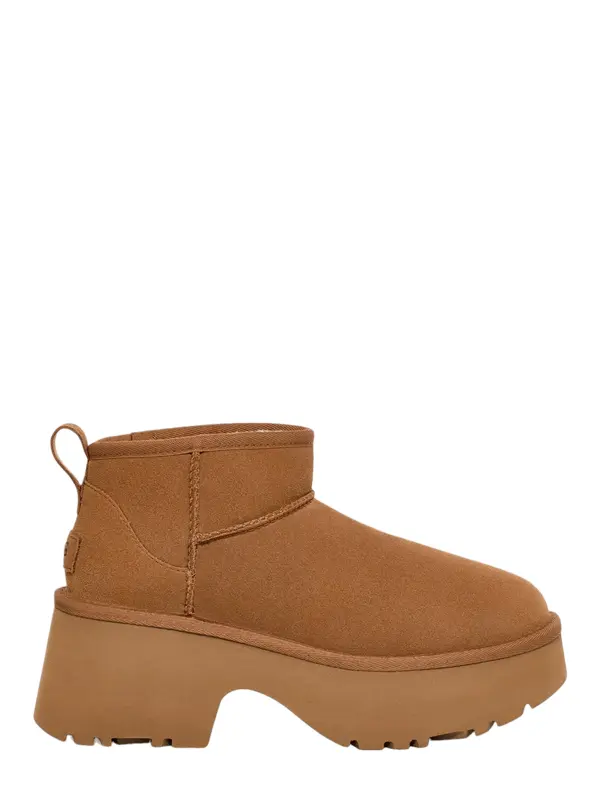 UGG Mini New Heights Suede Ankle Booties - Chestnut