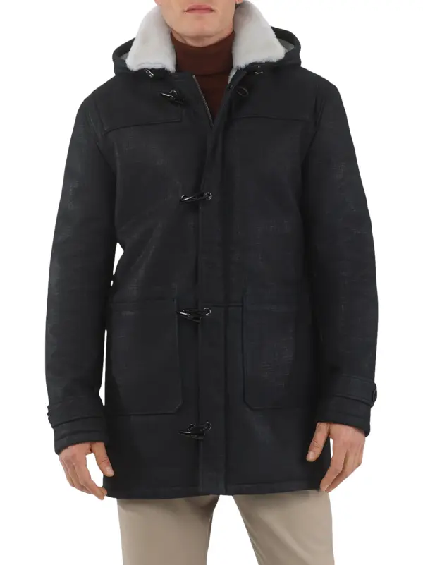 Gorski Merino Shearling Lamb Parka - Black Patten/white