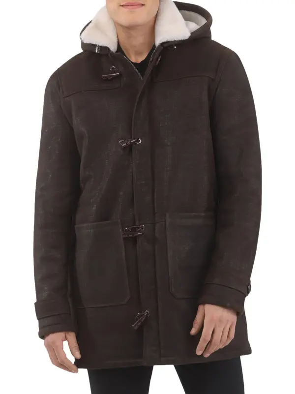 Gorski Merino Shearling Lamb Parka - Brown Pattern/white