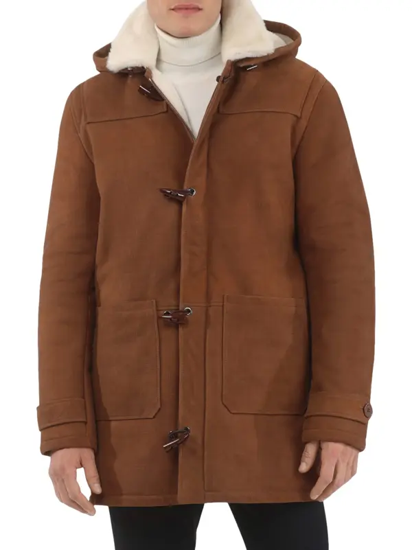 Gorski Merino Shearling Lamb Parka - Cognac Pattern/white