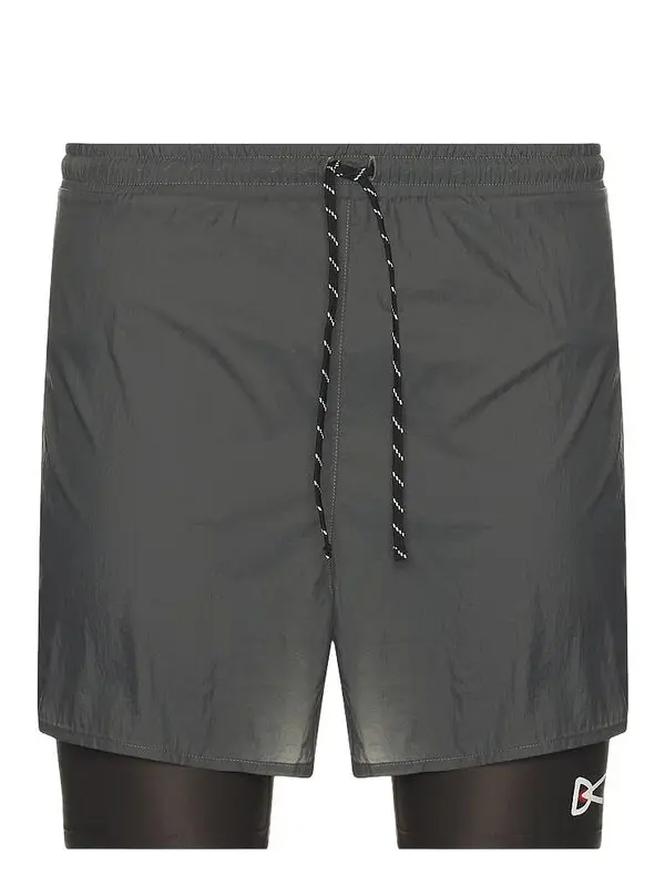 DISTRICT VISION Ripstop Layered Trail Shorts - Charcoal & Slate Brown
