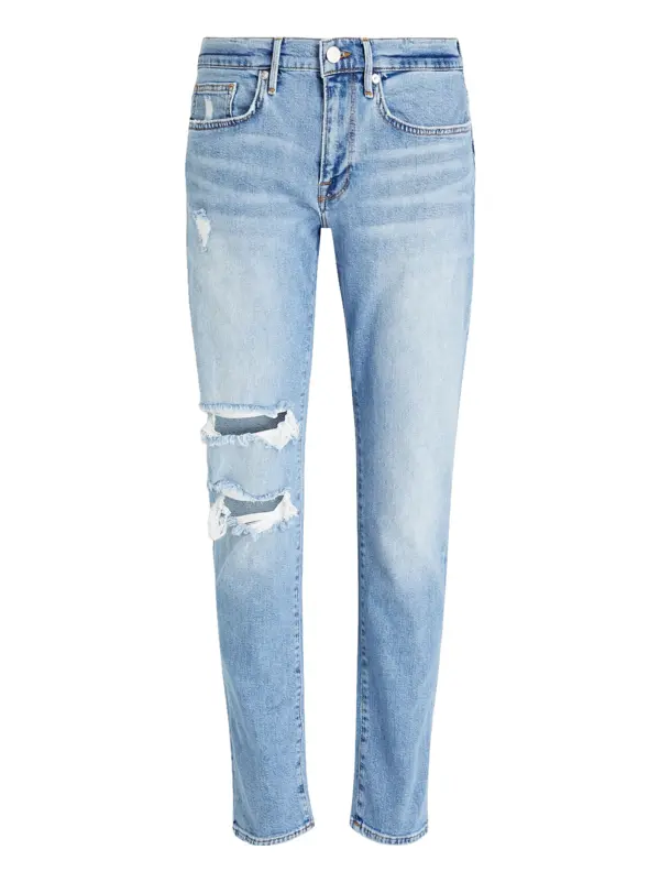FRAME L'homme Slim Fit Distressed Jeans - Light Denim