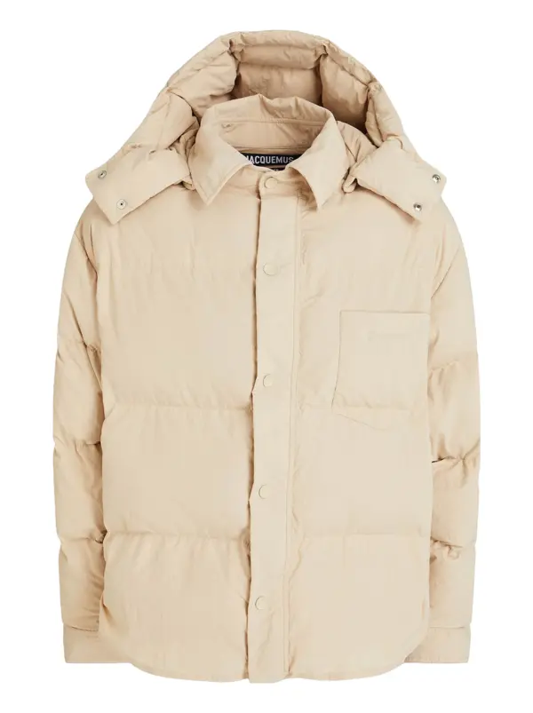 Jacquemus Quilted Shell Hooded Jacket - Beige