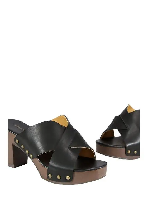 BELLE & BLOOM Midtown Clog Mule - Black/chocolate