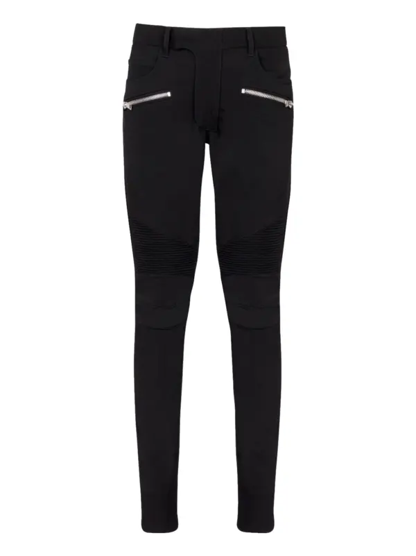 Balmain Tailored Biker Trousers - Black