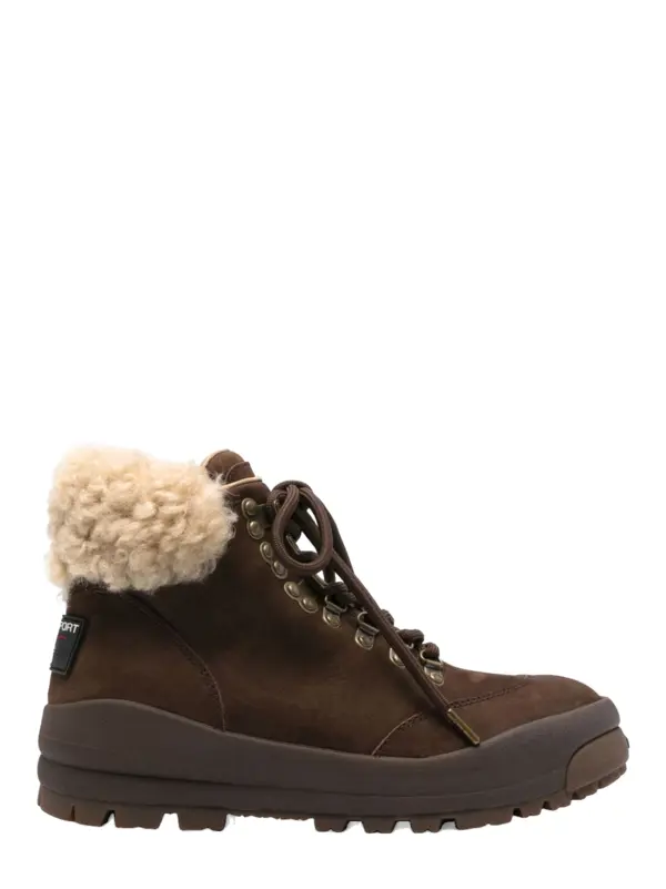 Ralph Lauren Shearling-trim Hiking Boots - Brown