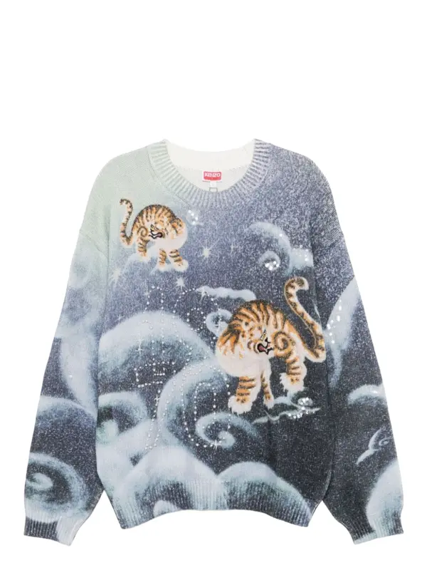 Kenzo Cloud Tiger Jumper - Blue