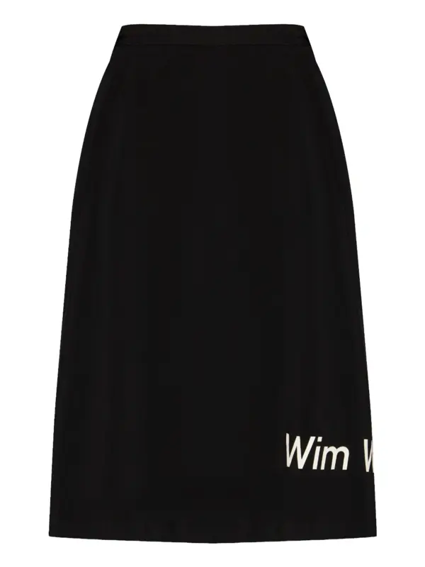 Yohji Yamamoto Text-print Skirt - Black