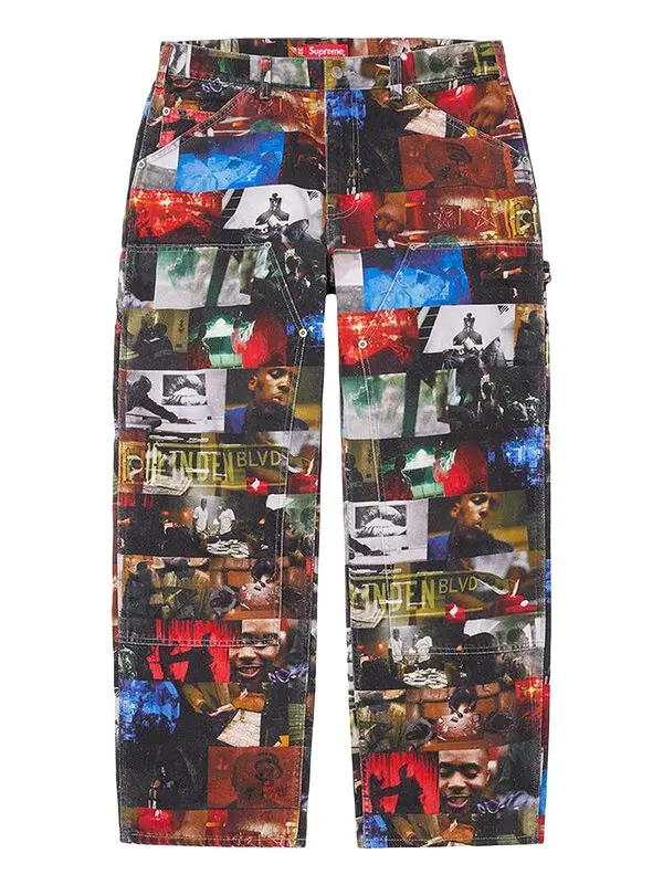 Supreme Nas And Dmx Collage Double Knee Denim Painter Pant - Multicolor