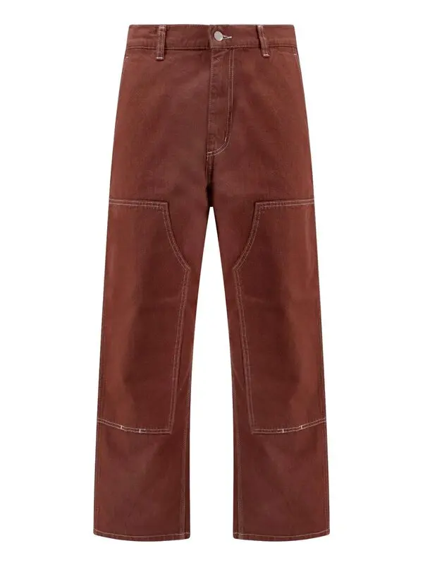 Carhartt Work In Progress Cotton Trouser With Stitched Profile - Brown