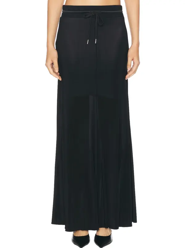 Helmut Lang Drawstring Waist Maxi Skirt - Black