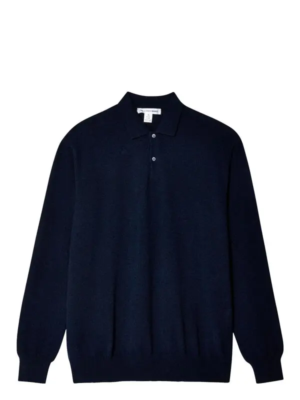Comme Des Garçons Wool Polo Sweater - Blue