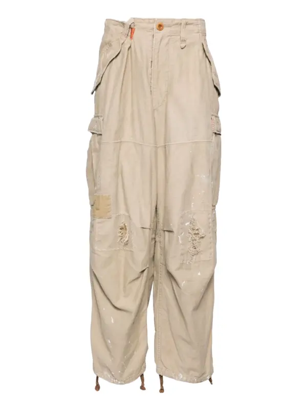 Kolor Stitch-detail Cargo Trousers - Neutrals