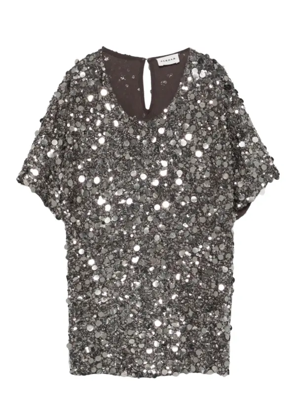 P.a.r.o.s.h Sequin-embellished T-shirt - Grey