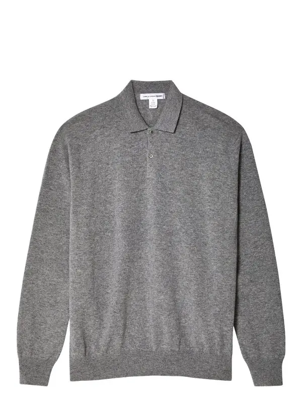 Comme Des Garçons Wool Polo Sweater - Grey