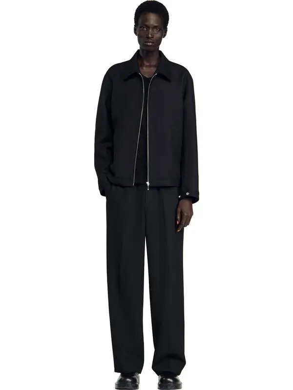 Sandro Zip-up Jacket - Black